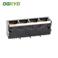 China Four cell RJ45 network connector with 100Mbps integrated Ethernet filter DGKYD114B002AB2A1D3 for sale