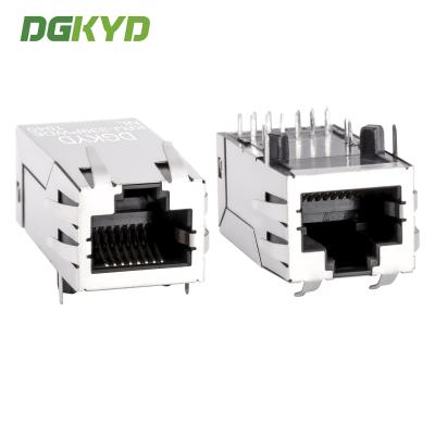China One Port PoE RJ45 Transformer 1000M Integrated 12 Pin Connector for Fiber Optic Transceiver KRJ-339PWDENL for sale