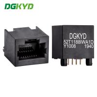 China RJ45 vertical network interface 8P8C all plastic network socket DGKYD52T1188IWA1DY1008 for sale