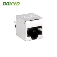 China Industrial vertical network port RJ45 connector, unlit shielded interface, DGKYD511B074GWA8D for sale
