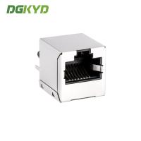 China Industrial vertical network port RJ45 connector, unlit shielded interface, DGKYD511B074GWA8D for sale