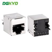 China Industrial vertical network port RJ45 connector, unlit shielded interface, DGKYD511B074GWA8D for sale