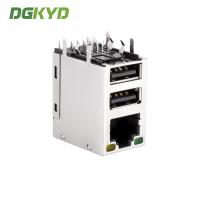 China RJ45 with dual USB 2.0 sockets, Gigabit network interface with shielded DGKYD711U2Q032AB2WD080 for sale