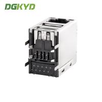 China RJ45 with dual USB 2.0 sockets, Gigabit network interface with shielded DGKYD711U2Q032AB2WD080 for sale