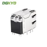 China RJ45 with single USB 2.0, light strip, shielded Ethernet socket, 100Mbps transformer KRJ-007YGUSBNL for sale