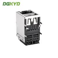 China Gigabit RJ45 Connector with USB 2.0 Socket LED 6u Gold Plating KRJ-008QGYGWUSBNL for sale