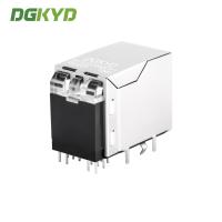 China Gigabit RJ45 Connector with USB 2.0 Socket Shielded 12P 8P8C Through Hole Gold 6u for sale