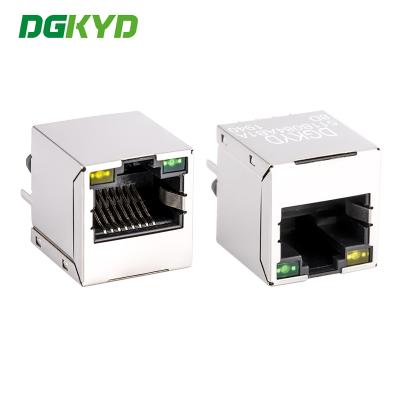 China DGKYD511B084AB1A8D Vertical RJ45 Transformer 100Mbps with 8 Contacts and -40 to +85℃ Temperature Range for sale