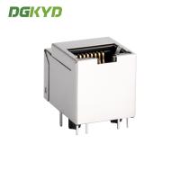 China Metal Shielded 180 Degree Top Entry RJ45 Ethernet Connector with 100Mbps Filter DGKYD511B002AC2A1D068 for sale