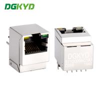 China Custom 180 Degree Top Insertion Gigabit Ethernet RJ45 Receptacle Connector with Filter 10P8C for sale