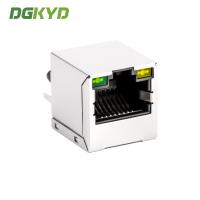China 180 degree vertical RJ45 connector Gigabit network interface with shielded DGKYD511Q010AB2A8D for sale