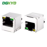 China Vertical RJ45 connector 180 degree straight insertion gigabit integrated filter DGKYD511Q066AA1A8D for sale