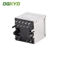 China Vertical RJ45 connector 180 degree straight insertion gigabit integrated filter DGKYD511Q066AA1A8D for sale