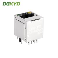 China 180 Degree Top Entry RJ45 Connector with Transformer PCB Mount 1x1 8P8C Shielded for sale