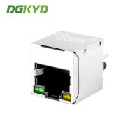 China DGKYD511B002AA1A8D 180 Degree RJ45 Connector 8-Pin with LED and Shielded Socket for 10/100/1000BASE-T Networks for sale