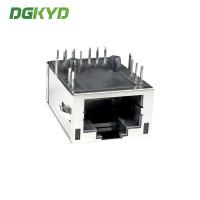 China RJ45 Single Port Connector CAT5 Gigabit Integrated Filter with LED 30u Gold Plating for sale
