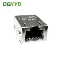 China RJ45 Single Port Connector CAT5 Gigabit Integrated Filter with LED 30u Gold Plating for sale