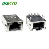 China RJ45 Single Port Connector CAT5 Gigabit Integrated Filter with LED 30u Gold Plating for sale