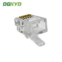 China RJ11 6P6C Modular Connector Shielded 1 Port Side Entry Through Hole Gold 1u for sale