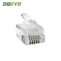 China RJ11 6P6C Modular Connector Shielded 1 Port Side Entry Through Hole Gold 1u for sale