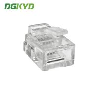 China RJ11 6P6C Modular Connector Shielded 1 Port Side Entry Through Hole Gold 1u for sale
