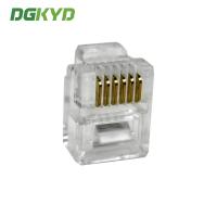 China RJ11 6P6C Modular Connector Shielded 1 Port Side Entry Through Hole Gold 1u for sale