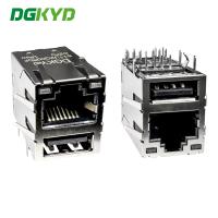 China RJ45+USB2.0 network connector with light and shielding interface socket DGKYD611U2Q008DF5WD for sale