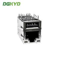 China RJ45+USB2.0 network connector with light and shielding interface socket DGKYD611U2Q008DF5WD for sale
