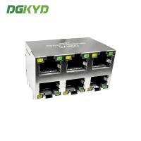 China RJ45 Industrial Connector 2x3 Shielded Jack 8P8C Through Hole DGKYD59212388AB1A1DY1F022 for sale