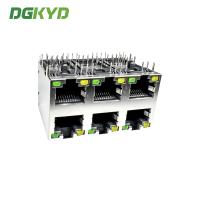 China RJ45 Industrial Connector 2x3 Shielded Jack 8P8C Through Hole DGKYD59212388AB1A1DY1F022 for sale