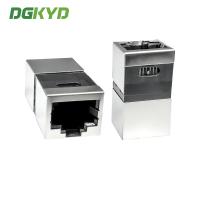 China Shielded RJ45 Modular Jack Side Entry Through Hole 1 Port 8P8C Copper Shell DGKYD US030 006E for sale