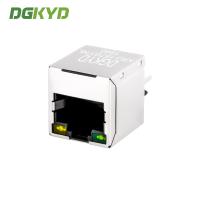 China RJ45 Jack with Transformer Cat 5 180 Degree Top Entry Single Port 8P8C Shielded for sale