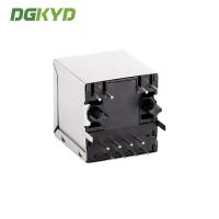 China RJ45 Jack with Transformer Cat 5 180 Degree Top Entry Single Port 8P8C Shielded for sale