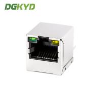 China RJ45 Jack with Transformer Cat 5 180 Degree Top Entry Single Port 8P8C Shielded for sale