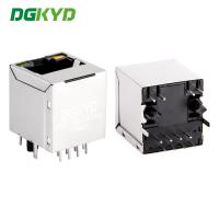 China RJ45 Jack with Transformer Cat 5 180 Degree Top Entry Single Port 8P8C Shielded for sale