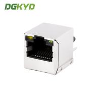China KRJ-181NL 180 Degree CAT5e RJ45 Vertical Connector with Internal Magnetics and Dual LED Indicators - 8 Position 10/100BASE-T for sale