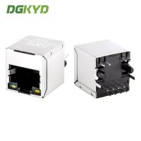 China KRJ-181NL 180 Degree CAT5e RJ45 Vertical Connector with Internal Magnetics and Dual LED Indicators - 8 Position 10/100BASE-T for sale