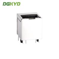 China KRJ-184GYPOENL 180° Top Entry RJ45 LAN Jack with PoE - 8-Position Single Port Connector for 100 BASE-T Networks for sale