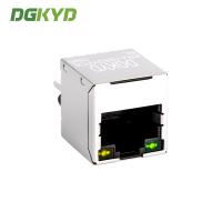 China KRJ-184GYPOENL 180° Top Entry RJ45 LAN Jack with PoE - 8-Position Single Port Connector for 100 BASE-T Networks for sale