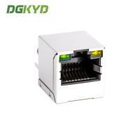 China KRJ-184GYPOENL 180° Top Entry RJ45 LAN Jack with PoE - 8-Position Single Port Connector for 100 BASE-T Networks for sale