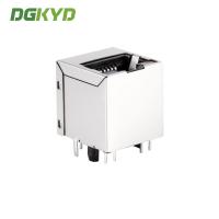 China Custom 180 Degree Top Entry EMI 8P8C RJ45 Jack Cat5 Ethernet Connector with POE 1x1 for sale