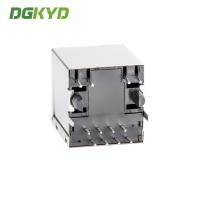 China Custom 180 Degree Top Entry EMI 8P8C RJ45 Jack Cat5 Ethernet Connector with POE 1x1 for sale