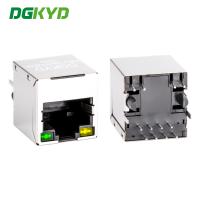 China Custom 180 Degree Top Entry EMI 8P8C RJ45 Jack Cat5 Ethernet Connector with POE 1x1 for sale