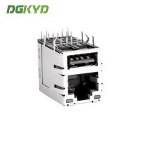 China RJ45 with USB 2.0 Socket Gigabit Integrated Filter Network Port Connector KRJ-008QUSBNL 12P for sale