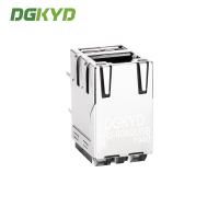 China RJ45 with USB 2.0 Socket Gigabit Integrated Filter Network Port Connector KRJ-008QUSBNL 12P for sale