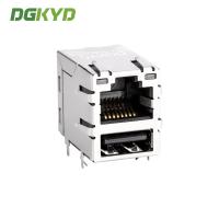 China RJ45 with USB 2.0 Socket Gigabit Integrated Filter Network Port Connector KRJ-008QUSBNL 12P for sale