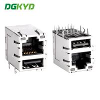 China RJ45 with USB 2.0 Socket Gigabit Integrated Filter Network Port Connector KRJ-008QUSBNL 12P for sale