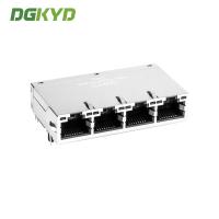 China 4 Port Gigabit RJ45 Modular Jack with Filter 1000BASE-T Industrial Ethernet Connector for sale