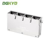 China 4 Port Gigabit RJ45 Modular Jack with Filter 1000BASE-T Industrial Ethernet Connector for sale