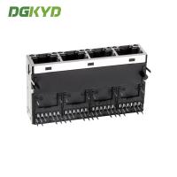 China 4 Port Gigabit RJ45 Modular Jack with Filter 1000BASE-T Industrial Ethernet Connector for sale